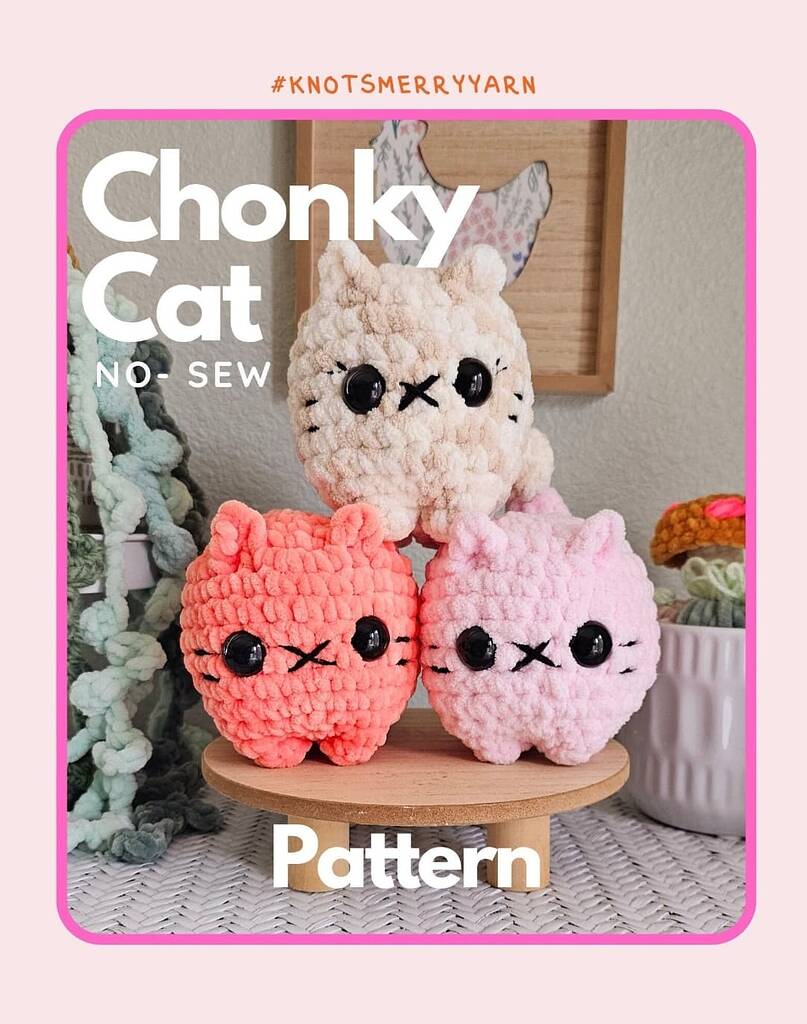 Chonky Cat coming soon to Ribblr #Knotsmerryyarn - crochet - Ribblr community