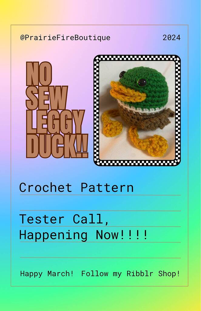 Tester Call For Crochet No Sew Leggy Mallard Duck Testing Zone Ribblr Community