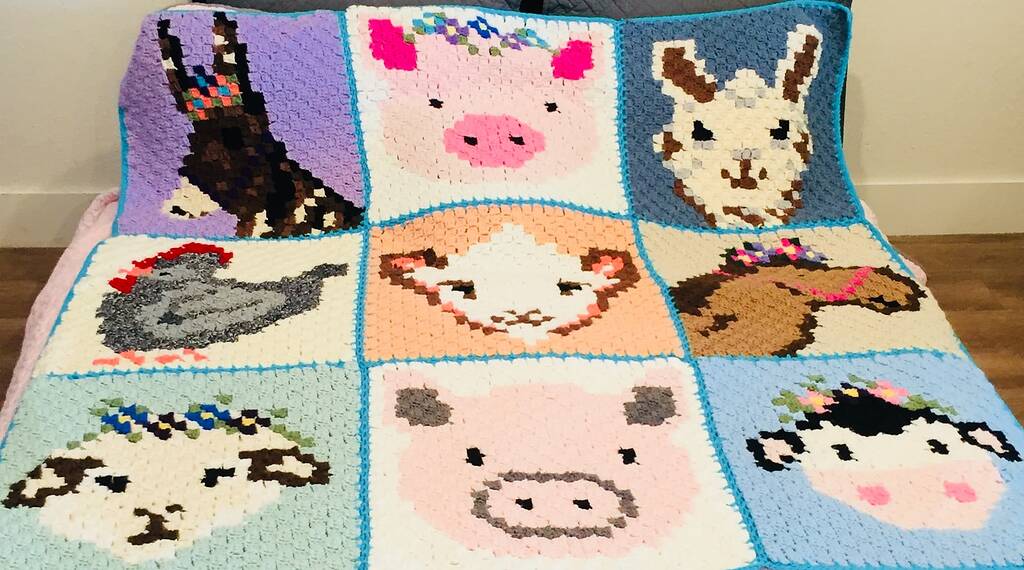 New Patterns - C2C Farmhouse Animal Graphgan Squares - Ribblr community
