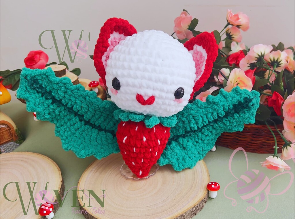 Strawberry Fruit Bat Crochet Pattern Release and Tester Appreciation ...