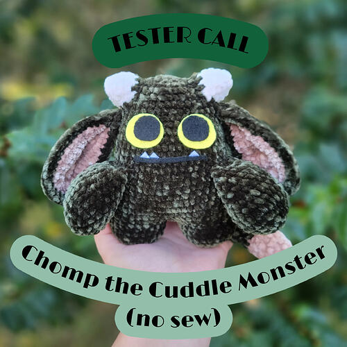 [CLOSED] Tester call for Crochet: Chomp the Cuddle Monster (no sew ...