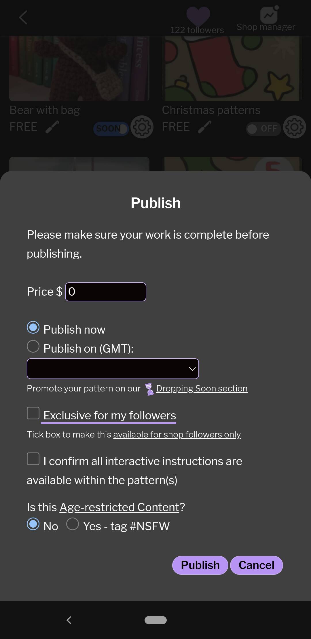 How to publish patterns - help - Ribblr community