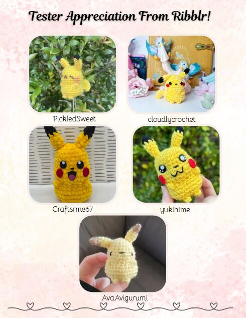 Pattern Release, Low Sew Pikachu - Tester Appreciation - crochet ...