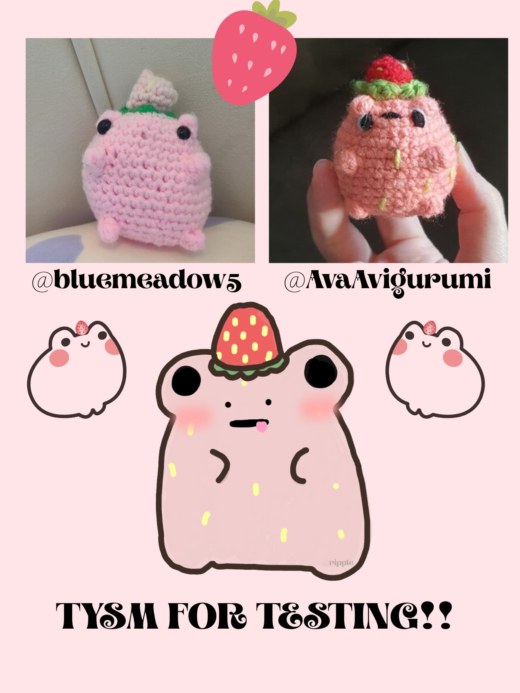 CELESTE THE STRAWBERRY FROG Release + Tester Appreciation 🍓🐸 - crochet ...