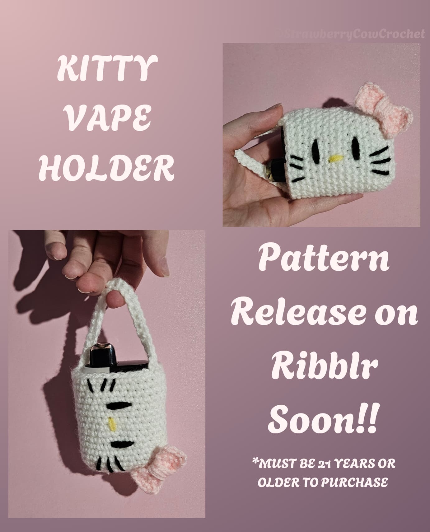 Kitty Vape Holder Pattern Release Dropping soon! - Crochet 🧶 - Ribblr ...