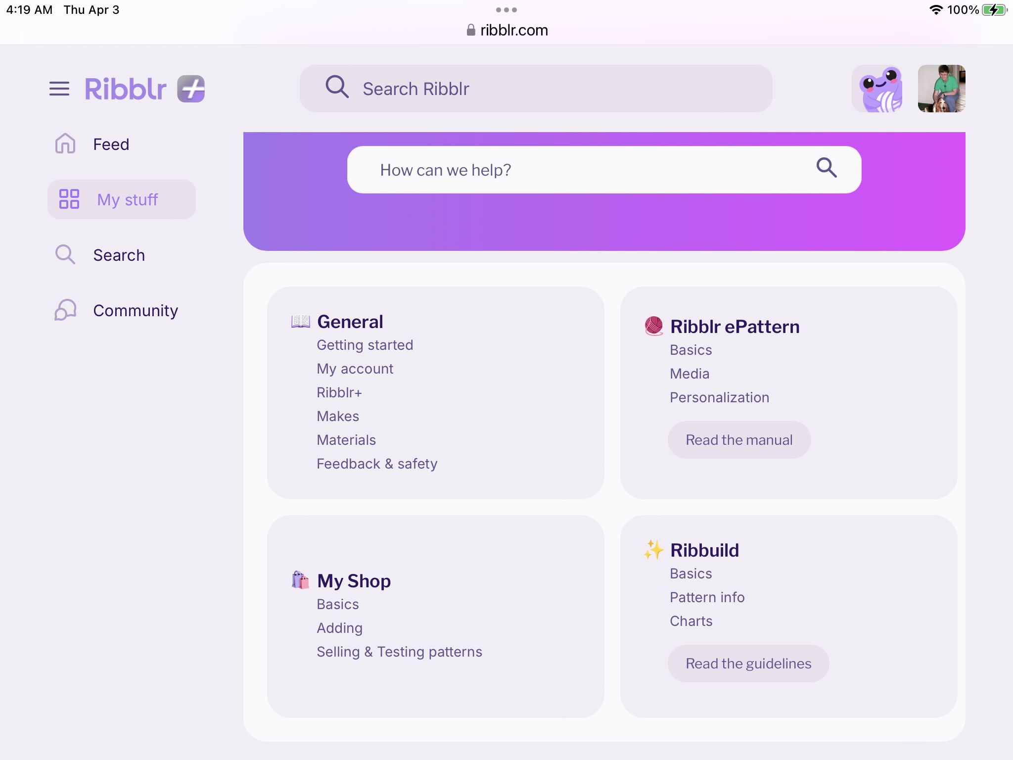 Making patterns on community - Ribblr community